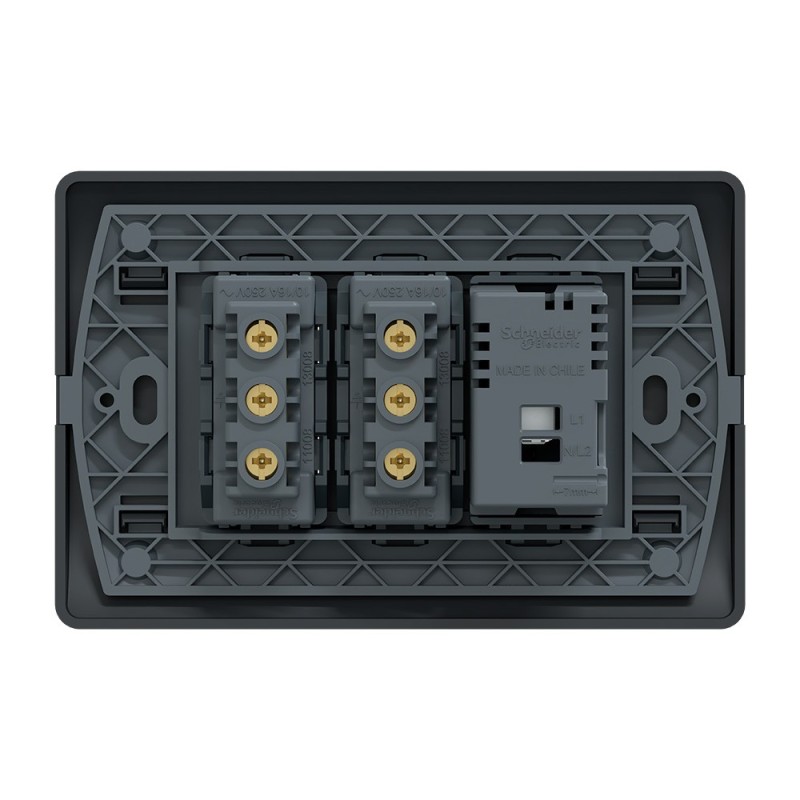 Placa Genesis Armada 2 Tomacorriente 10A + USB - Black | Gobantes ...